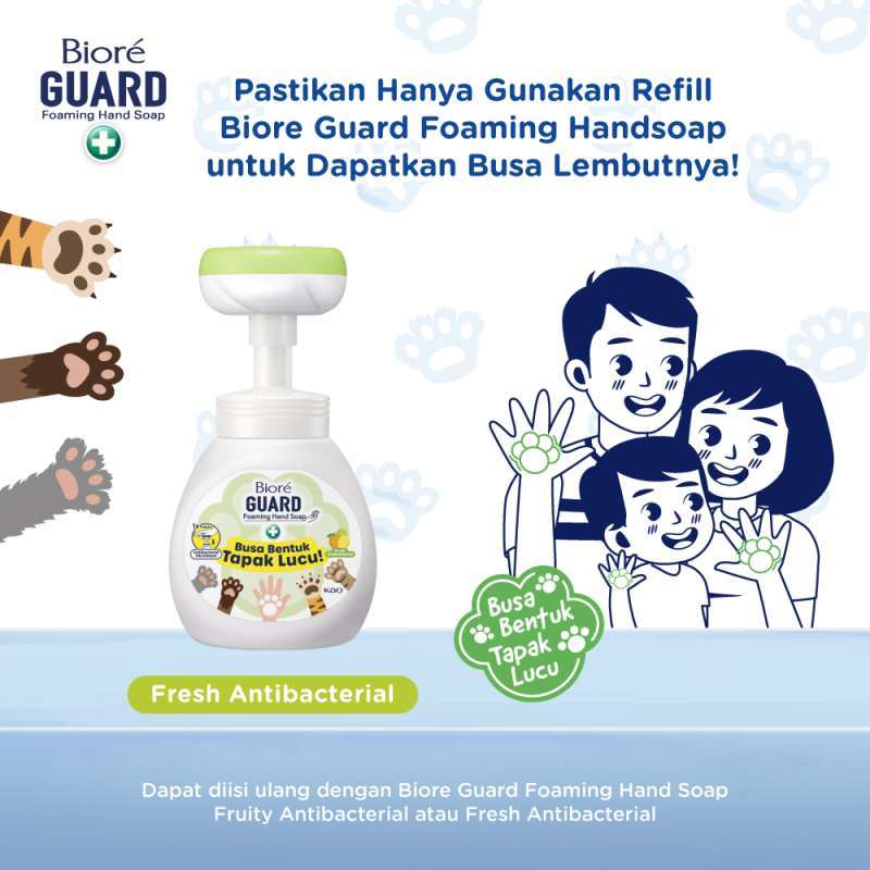 Promo Biore Guard Foaming Hand Soap Fresh Antibacterial Paw Stap [200 ...