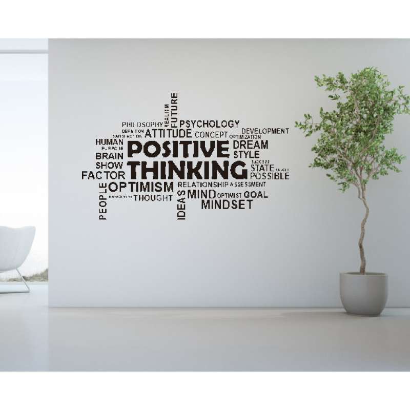 Promo Wallstiker Positive Thinking Office Dekorasi Wall Quotes Sticker ...