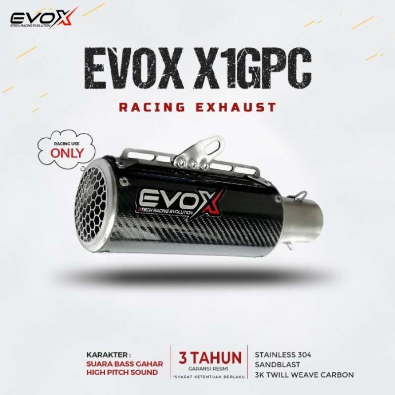 Promo Knalpot Motor Racing Evox X1 Gpc Untuk Motor 150-160cc Fullsystem ...