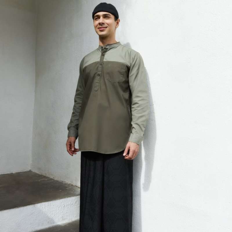 Promo Kurta Baga Dk Green Mix Soft Green Baju Koko Al-achwan Alachwan ...