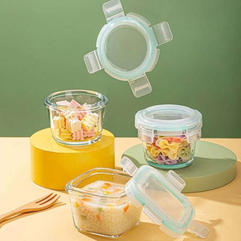 Jual [inno] Small Glass Food Container Toples Kaca Kedap Udara Bumbu ...