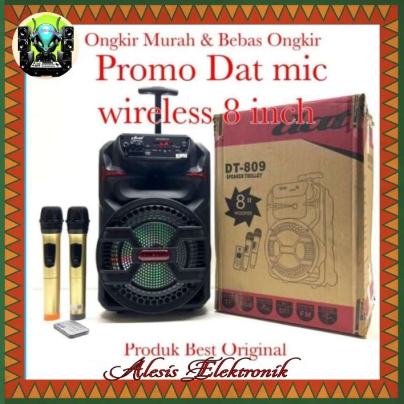 Promo Speaker Aktif Portable Dat 809 Sound 8 Inch 2 Mic Wireless Garansi Diskon 23% Di Seller ...
