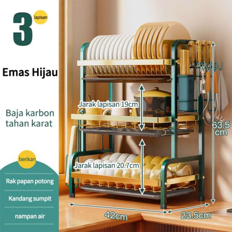 Jual Rak Piring Rak Cuci Piring Rak Pengering Piring Susun Dish Drainer ...
