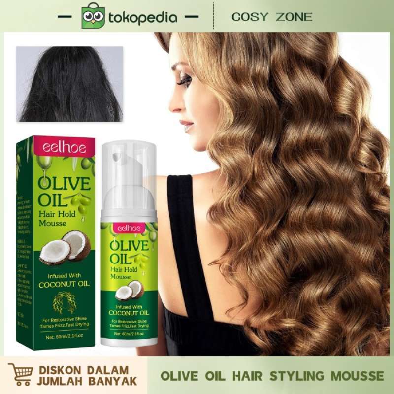 Jual Eelhoe Olive Oil Hair Hold Mousse Curly Styling Mousse Long ...