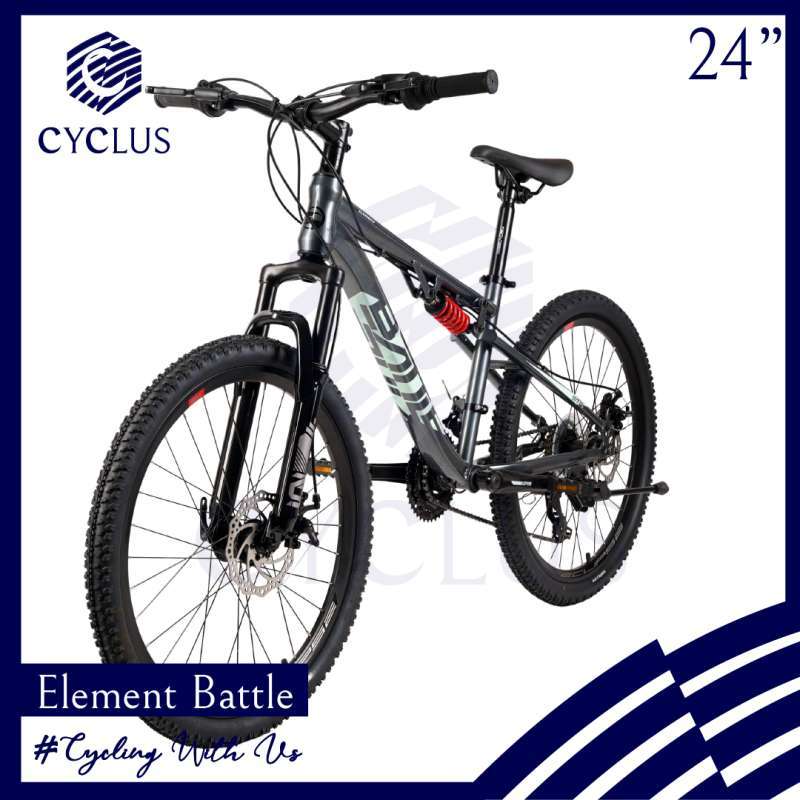 Promo Sepeda Gunung Mtb Element Battle 24 Inch Full Suspensi Dan Shimano 21 Speed Diskon 26% Di ...
