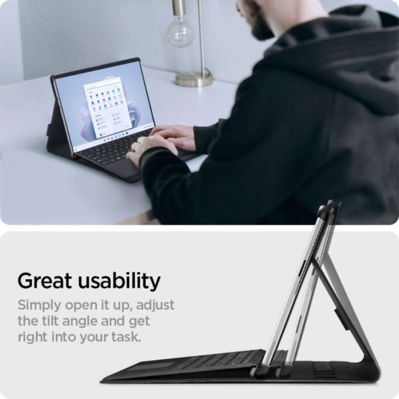 Promo Case Microsoft Surface Pro 10 2024 /9/8 Spigen Stand Folio Flip ...