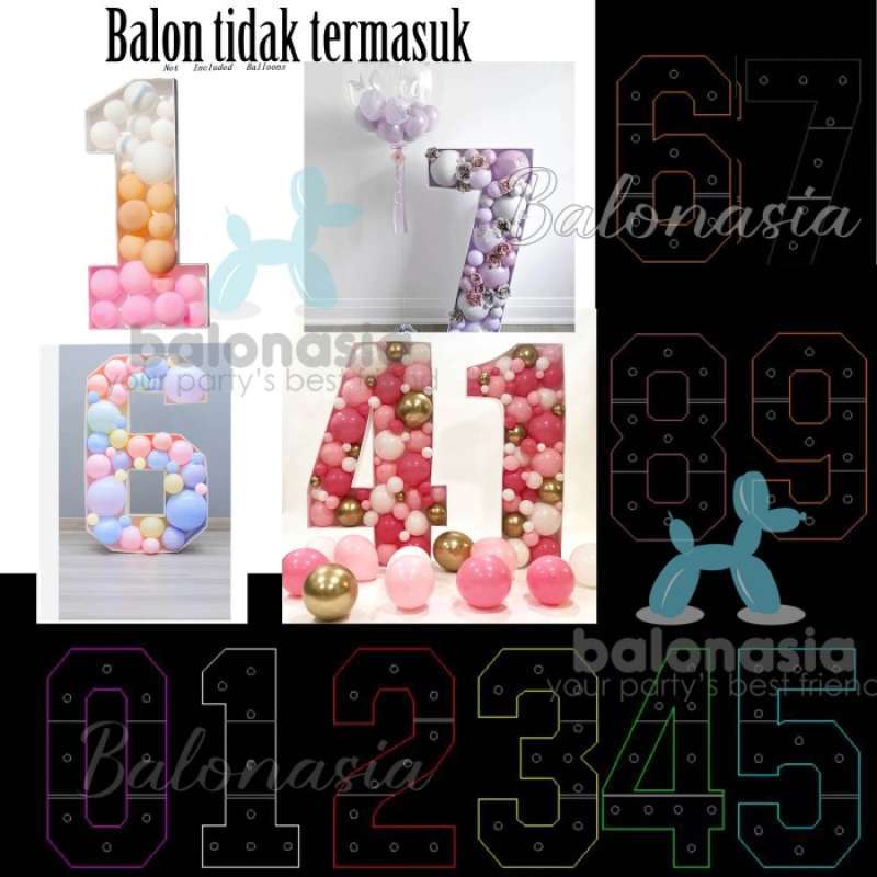 Jual Box Balon Angka Mozaik Mozaic Tebal - Angka 1 Di Seller Aghanim ...