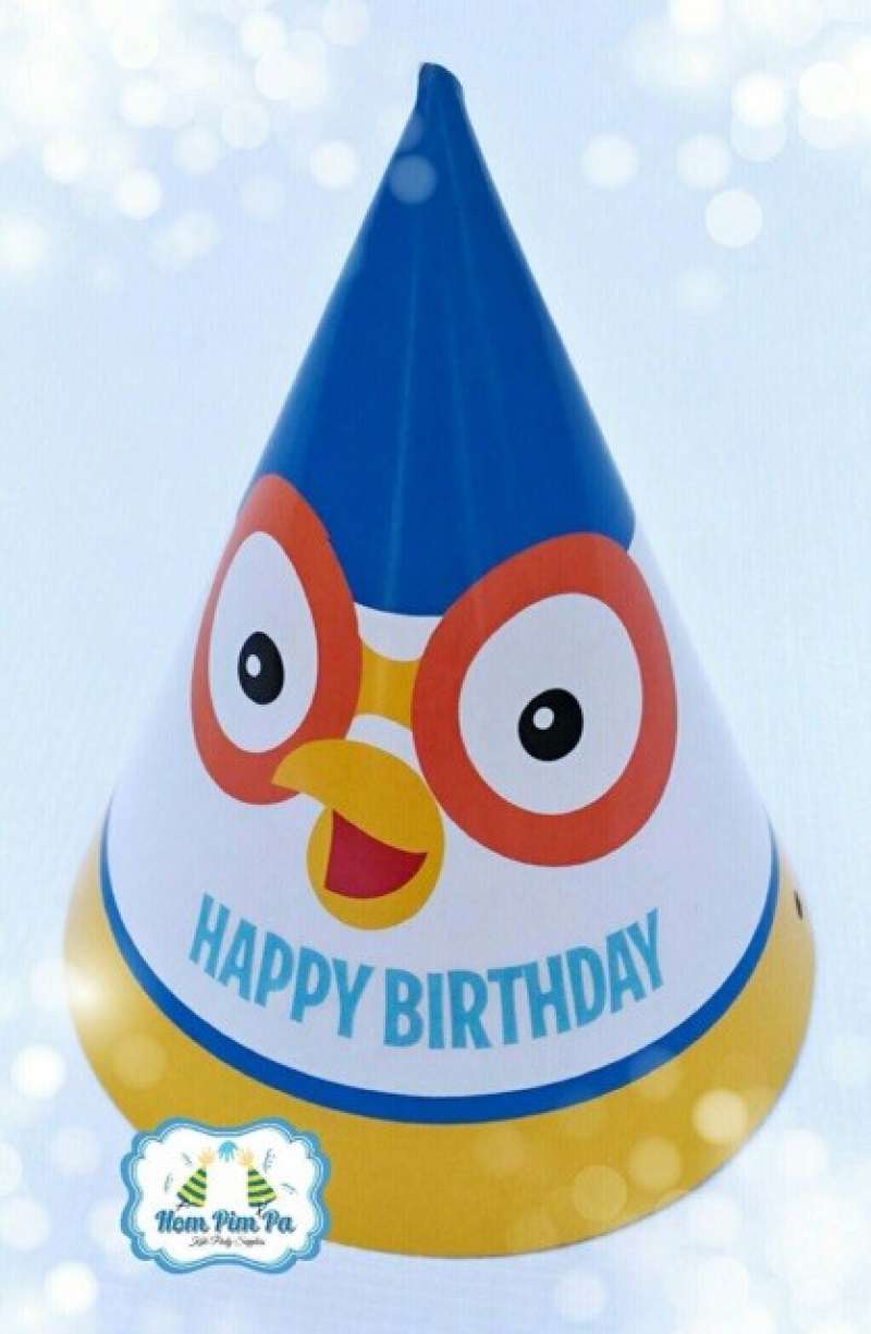 Jual Topi Ulang Tahun Kerucut Pororo / Topi Ultah Pororo Hompimpa Party ...