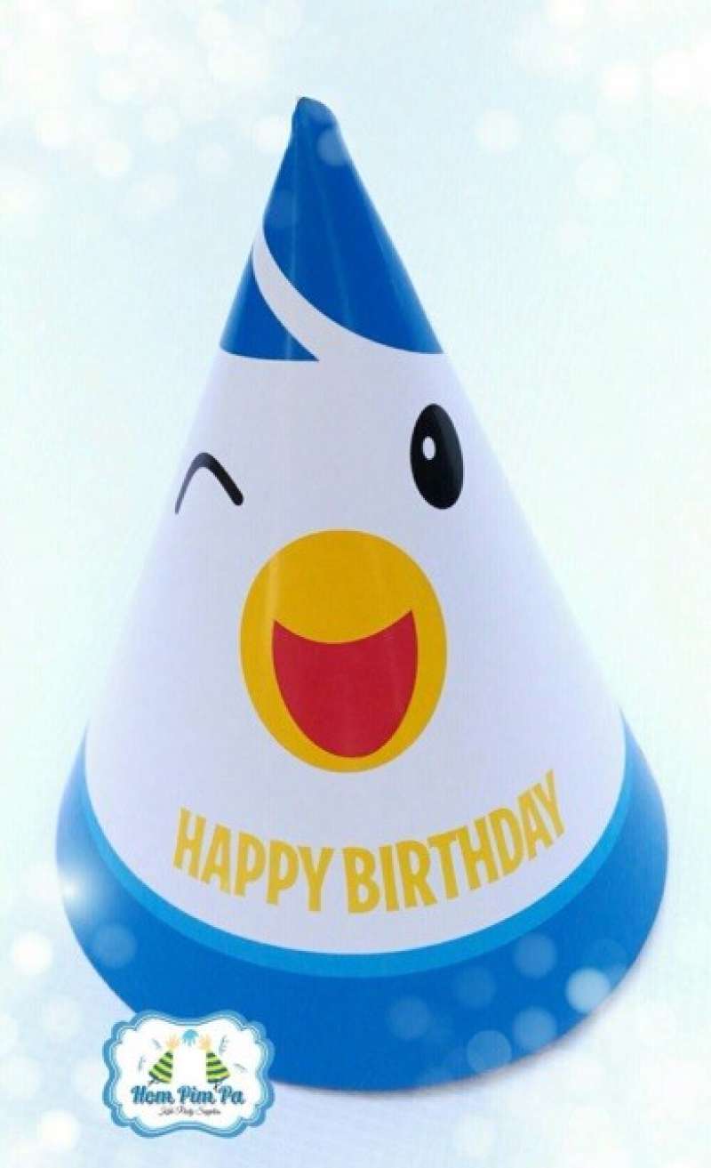 Jual Topi Ulang Tahun Kerucut Pororo / Topi Ultah Pororo Hompimpa Party ...