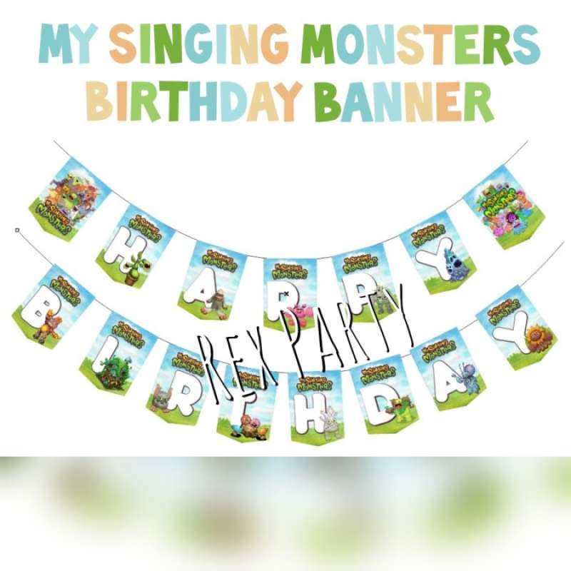 Jual My Singing Monsters Birthday Banner/bunting My Singing Monsters Di ...