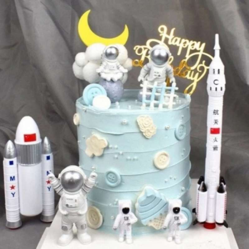 Jual Topper Cake Kue Astronaut Rocket Astronomy Roket Moon - Isi 3 Pc ...