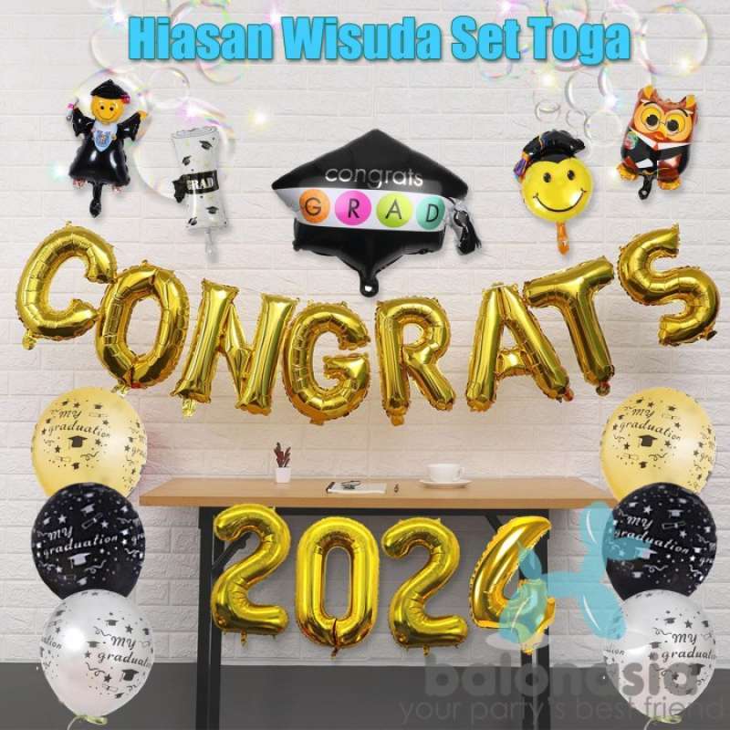 Jual Dekorasi Tema Wisuda Sekolah / Graduation Paperfan Lengkap Toga ...
