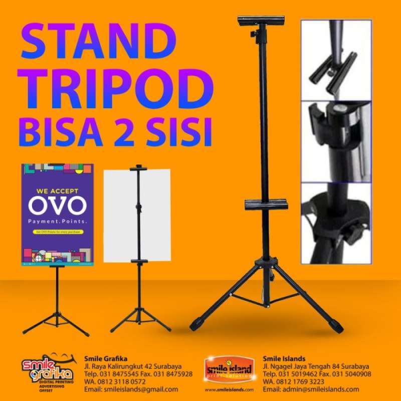 Jual Tripod Banner Stand 2 Sisi / Tiang Promosi / Standing Banner - Hitam Di Seller Raindrop ...