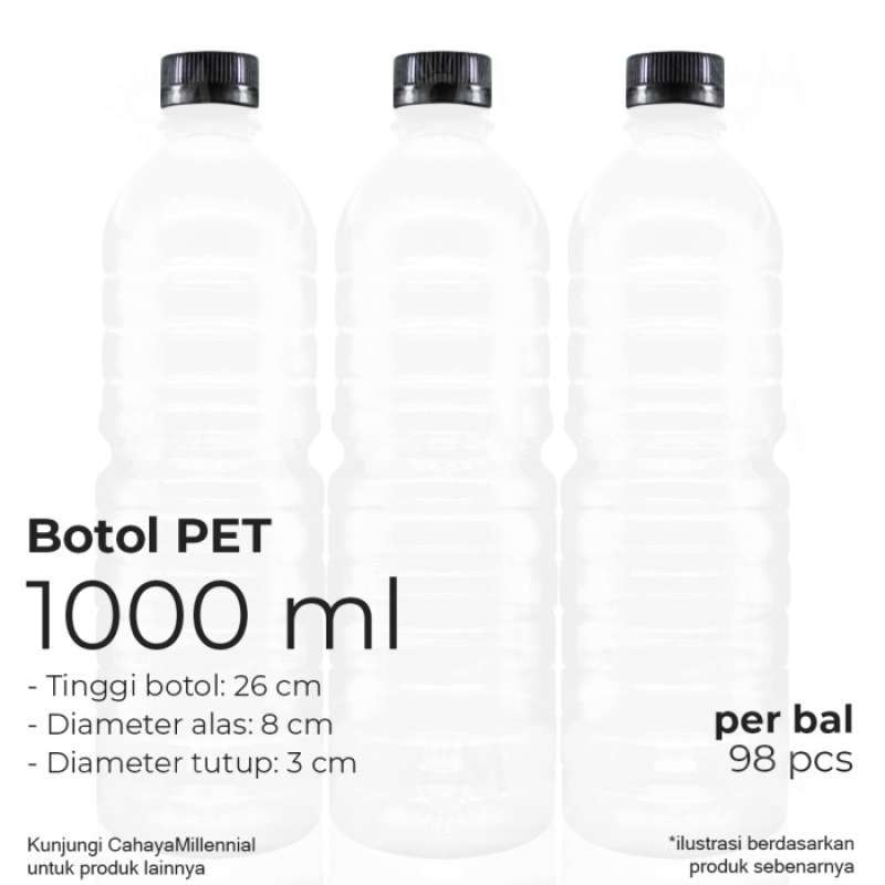 Promo Botol Plastik Pet Transparent 1000ml (botol Jordan Ln Gojek Grab ...