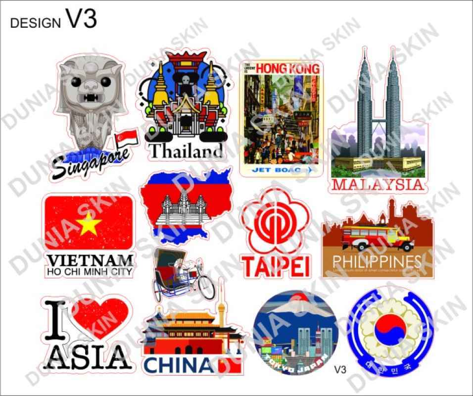 Promo Travel Label / Sticker Koper Rimowa Design V3 Country Logo Negara ...