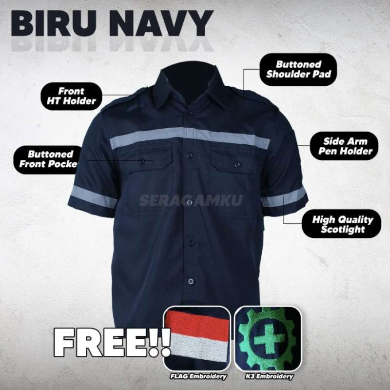Jual Wearpack Safety Navy Atasan Kemeja Pendek Baju Kerja Murah ...