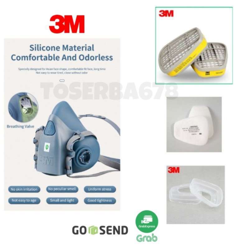 Jual 3m 7501 7502 Half Face Complete Set Respirator Cartridge Filters - 3m 7501+2097/ S Di ...
