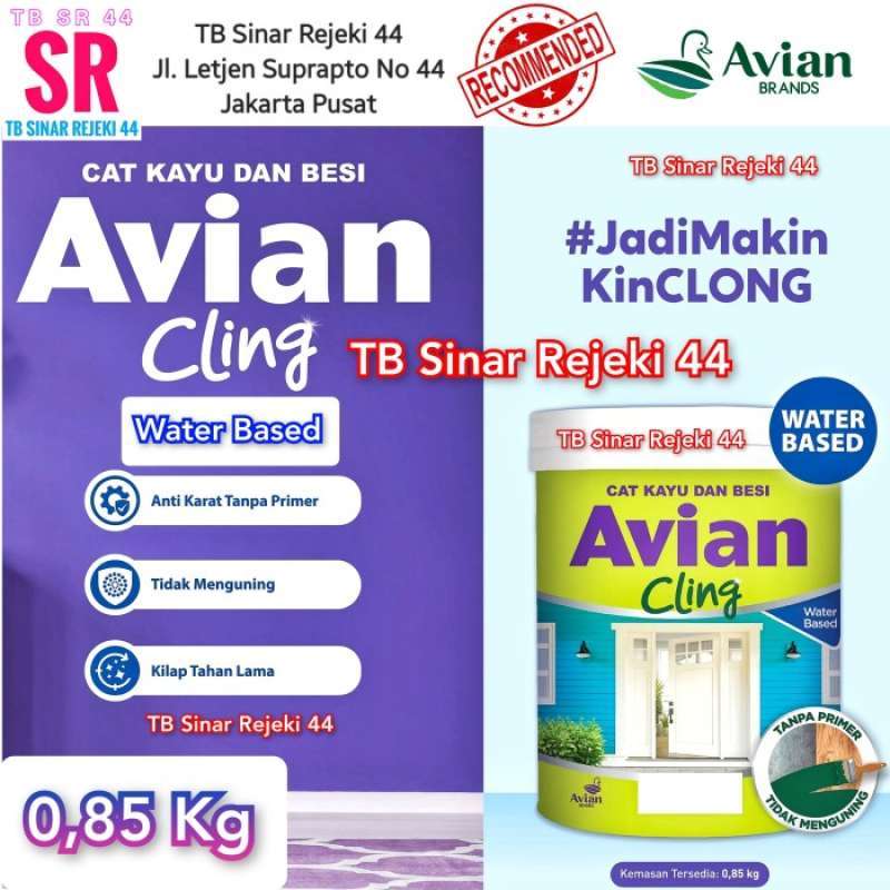 Jual Avian Cling Water Based 0.85 Kg Cat Besi Kayu Dinding Tembok ...
