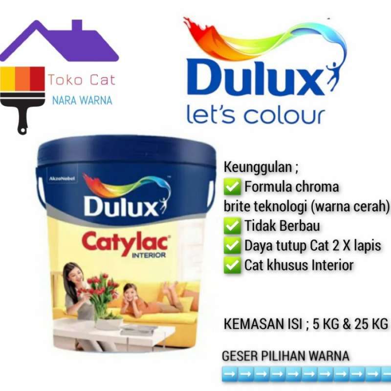 Jual Cat Tembok Dulux Catylac Interior Ready Putih 1501/ 5 Kg - White ...