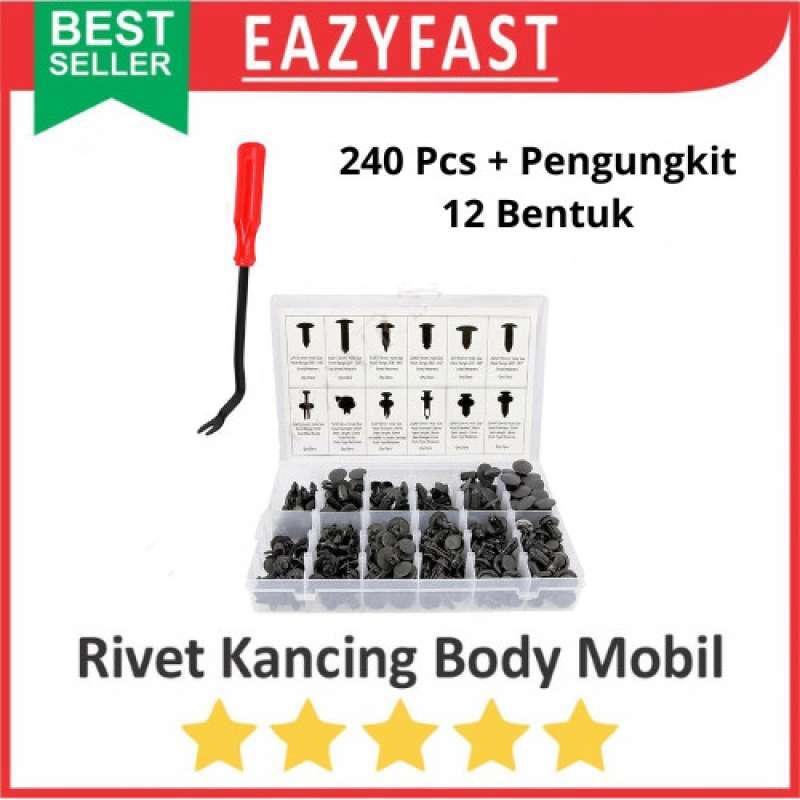 Jual Rivet Klem Kancing Baut Body Klip Mobil Pin Ripet Clip Set Kit Box ...