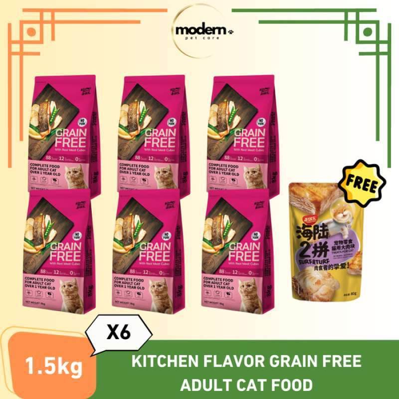 Promo Kf Adult Cat Food 1.5kg Isi 6 + Free Kf Cat Snack Surf & Turf ...