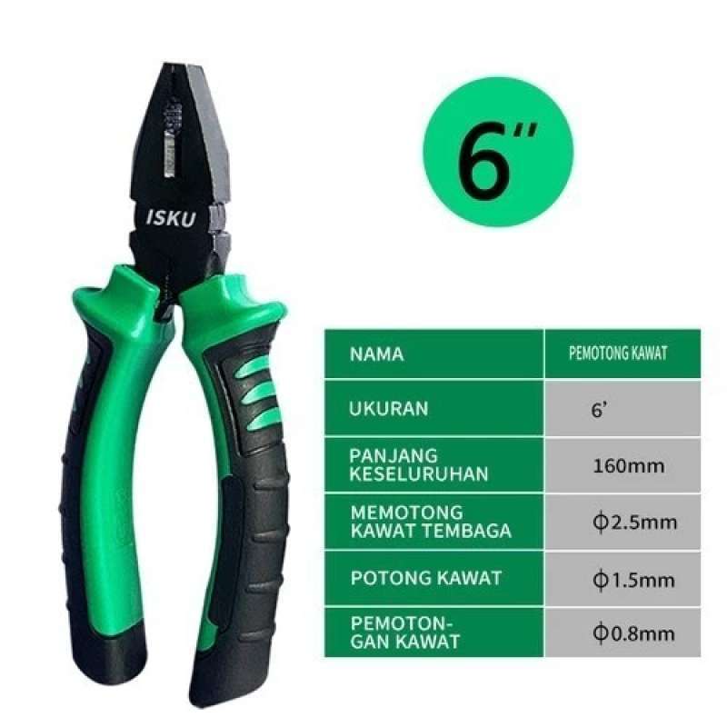 Jual Isku Tang 8 Inch Tang Kombinasi 6/6/8 Inch Steel Alat Perkakas ...