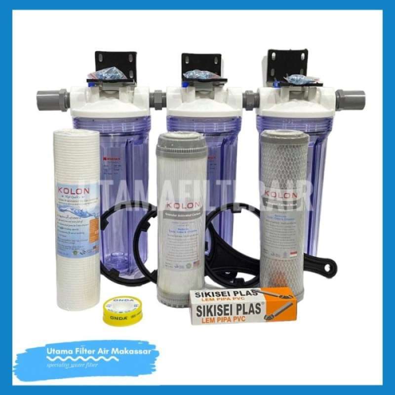 Jual Paket Filter Air Pdam Sumur Bor Tanah 3tahap 10 Penjernih Bau ...