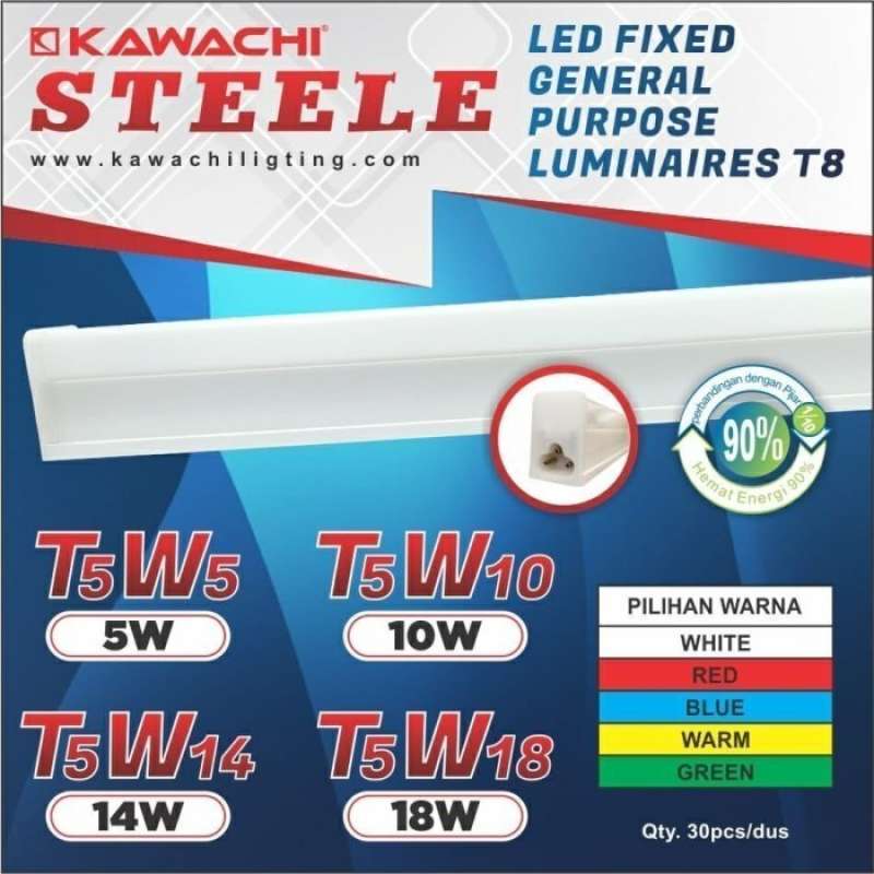 Jual Lampu Led T5 Panjang 120cm 18w 18 Watt Kawachi Steele Ledtube ...