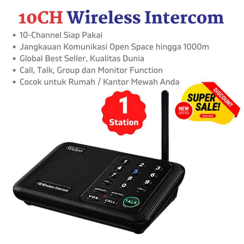 Promo Home Smart Wireless Intercom Fm 6ch Interkom Interphone Hy810a 1 Pcs - Promo 10ch Diskon ...