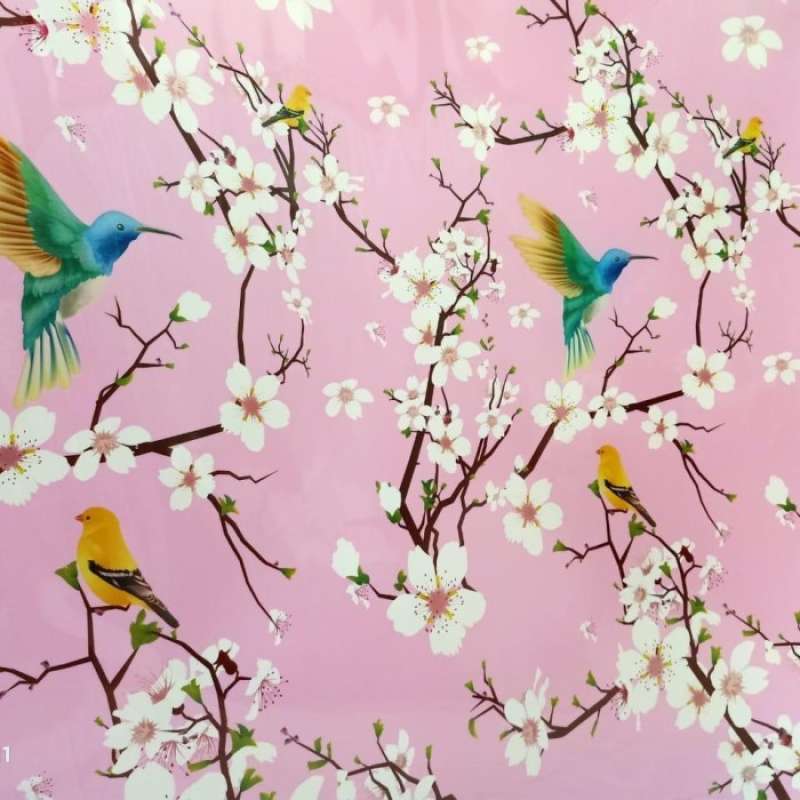 Promo Fiber Viber Plastik Pagar Motif Bunga Sakura (harga Per 1 Roll ...