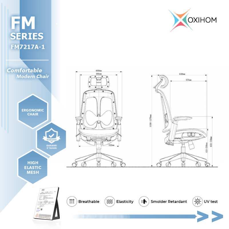 Jual Oxihom Fm7217 Kursi Mesh Kursi Gaming Kursi Kantor Dengan Foot ...