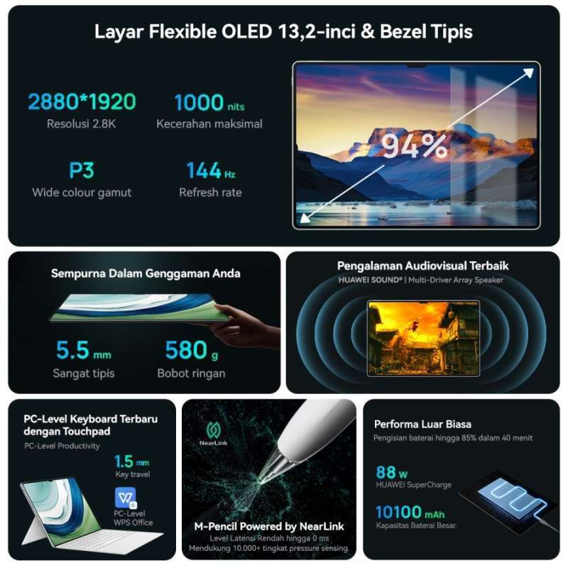 Jual Huawei Matepad Pro 13.2 Tablet 2.8k Touchpad Keyboard|nearlink ...