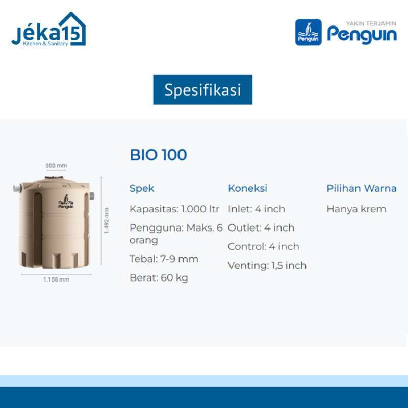 Jual Septic Tank Penguin Biorotech / Tangki Penguin 1000l 1500l - 1500l ...