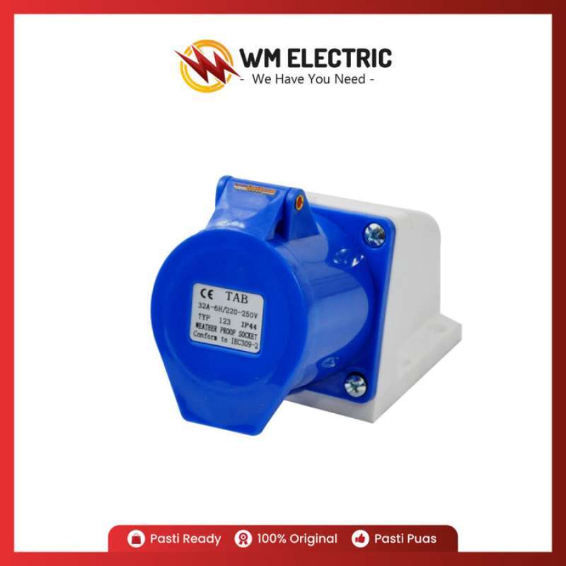 Jual Industrial Surface Socket 3 Pole 32 A Cee 123 Tab Stop Kontak Genset Di Seller Aghanim ...