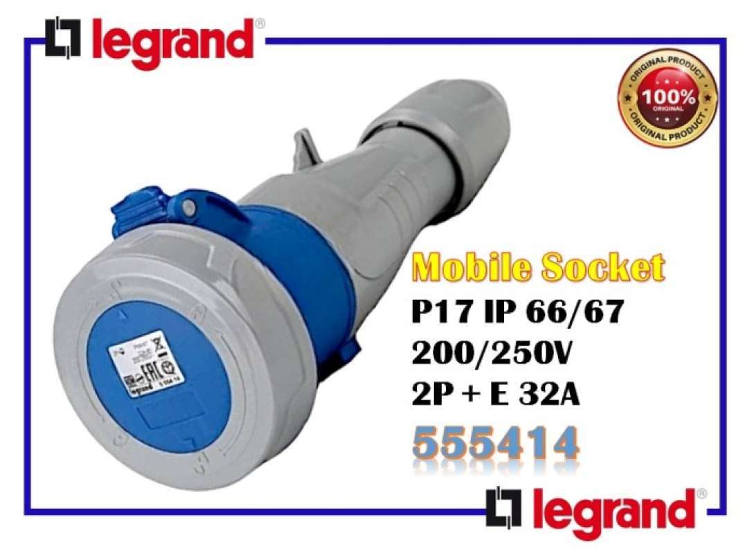 Jual Industrial Socket Mobile Legrand P17 Tempra Pro Ip66/67 200/250v 2p+e 32a - 555414 Di ...