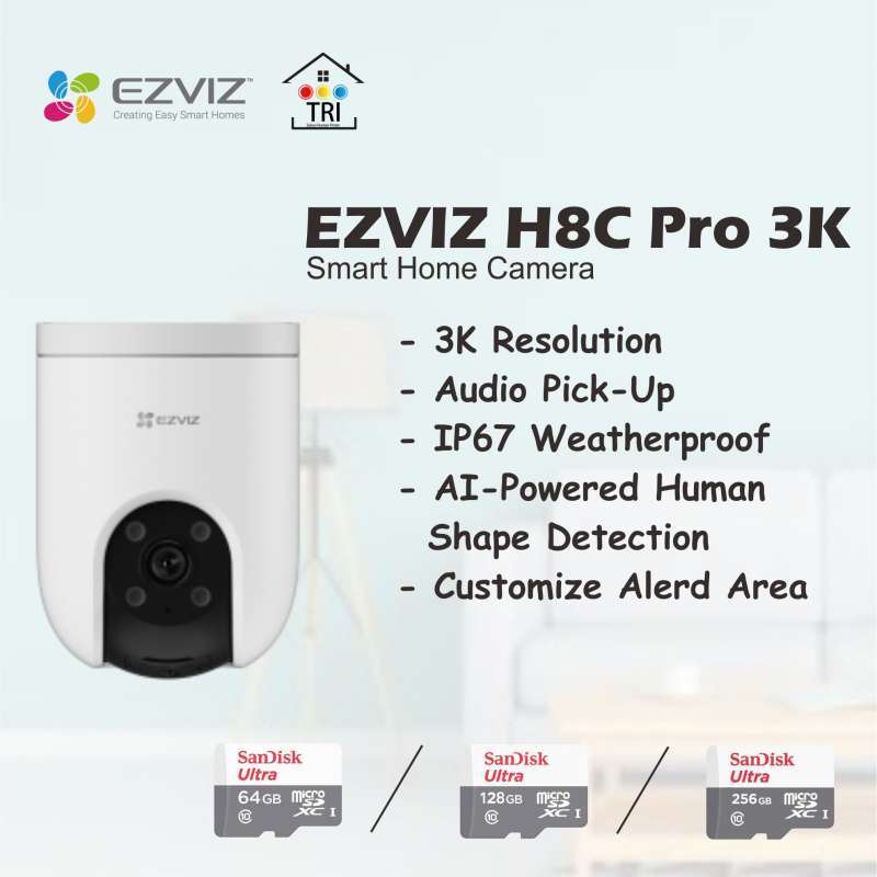 Promo Ezviz H8c Pro 3k 5mp Outdoor Cctv Pan & Tilt Wifi Ip Camera Smart Tracking - + Microsd ...