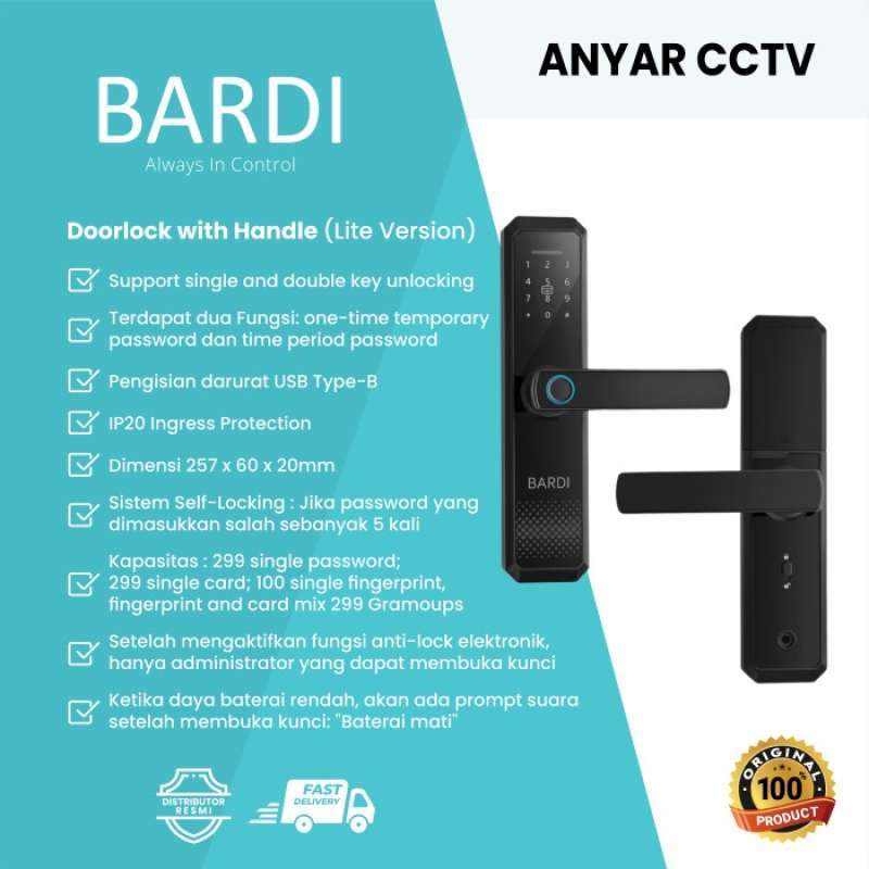 Jual Bardi Smart Doorlock Door Lock Sensor Lite Series New Version Di ...