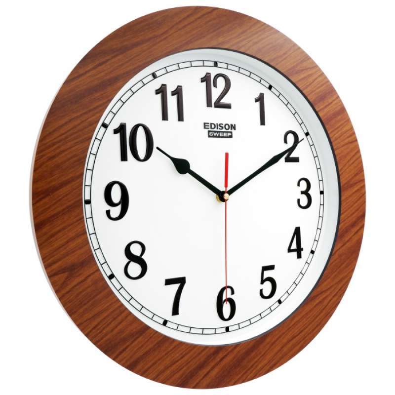 Promo Jam Dinding Sweep Edw S 410 Wood - T11 Timbul Diameter 410mm ...
