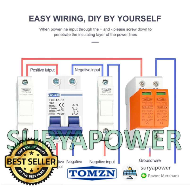 Jual Mcb Dc 440v 2p - 6a 10a 16a 20a 25a 32a 40a 50a 63a - Suryapower - 3a Di Seller Aghanim ...