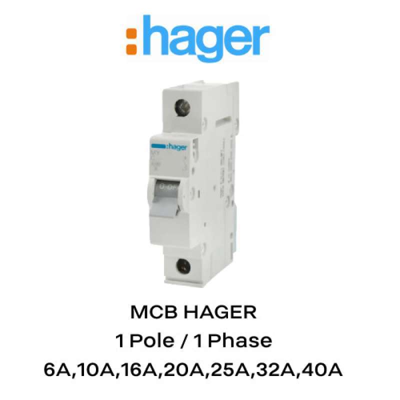 Jual Mcb Hager 6a 10a 16a 20a 25a 32a 40a 1 Phase 6 10 16 20 25 32 Ampere - C16 Di Seller Shin ...