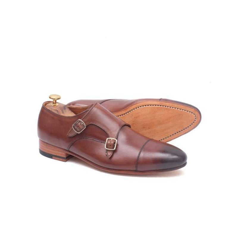 Jual Sepatu Kulit Monk Strap Pria Koku Footwear Edward Classic Brown ...