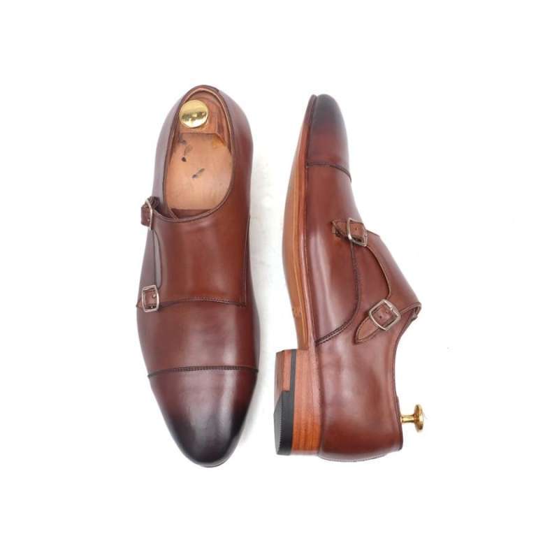 Jual Sepatu Kulit Monk Strap Pria Koku Footwear Edward Classic Brown ...