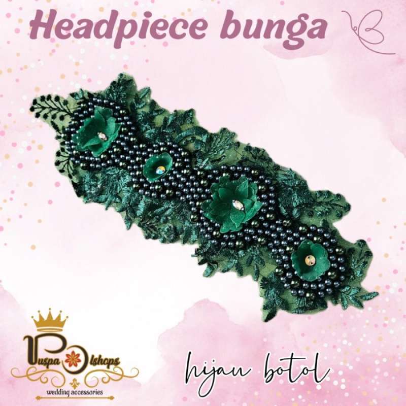 Jual Headpiece Mutiara Bunga Headpiece Hijab Pengantin 02 - Hitam Di ...