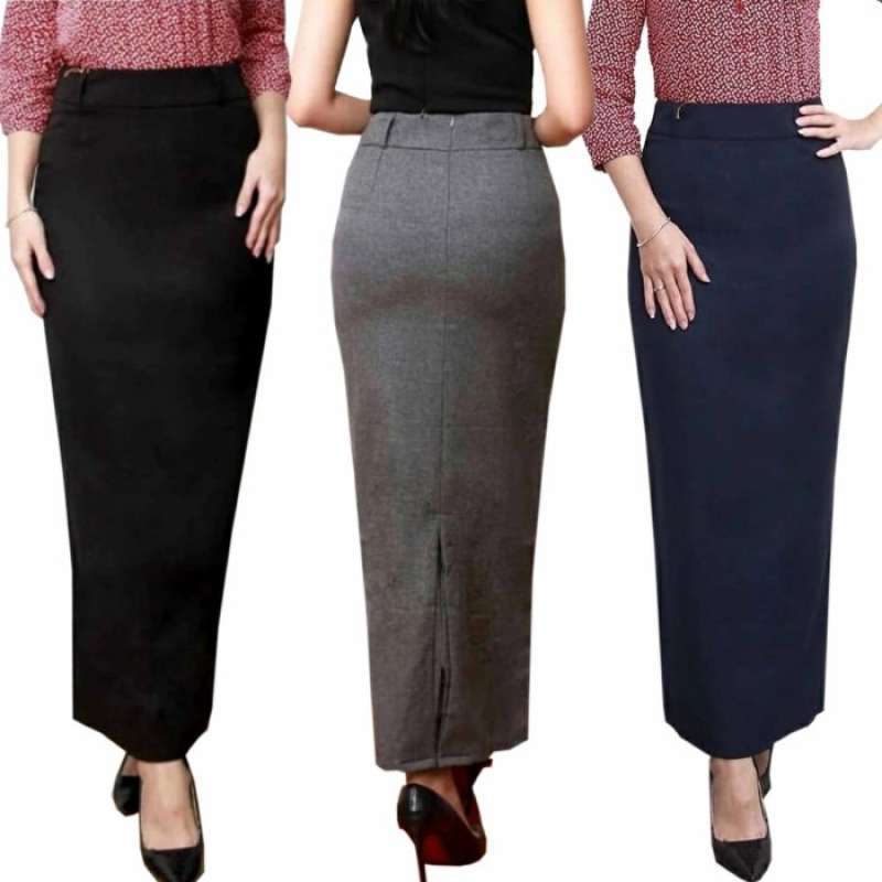 Jual Rok Span Panjang Wanita.brlah Rempel Belakang.rok Formal Wanita ...