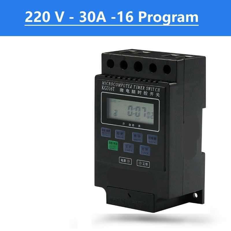 Jual Chint Microcomputer Digital Timer Switch Relay 16 Program 220v/30a ...