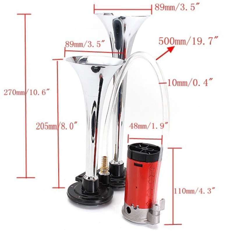 Promo Klakson Trompet Truk Mobil Motor Bus Dual Air Horn 150db 12v Sale ...