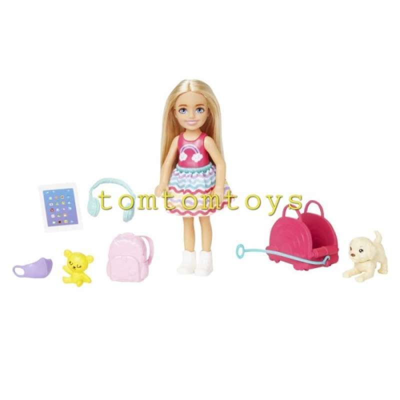 Promo Barbie Chelsea Travel Doll With Puppy Carrier Backpack Original ...