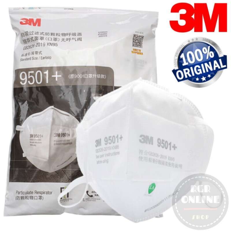 Promo Masker Kn95 N95 3m 9501+ Earloop Masker Medis Original 100% Bag ...