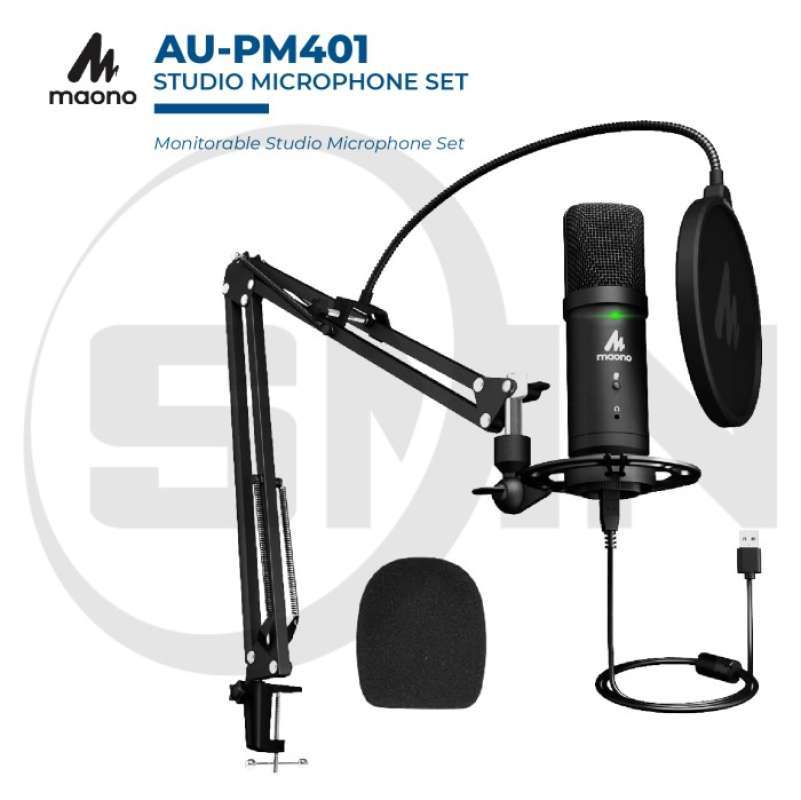 Promo Promo- Paket Maono Au-pm401 Usb Condenser Mic With Studio Arm ...