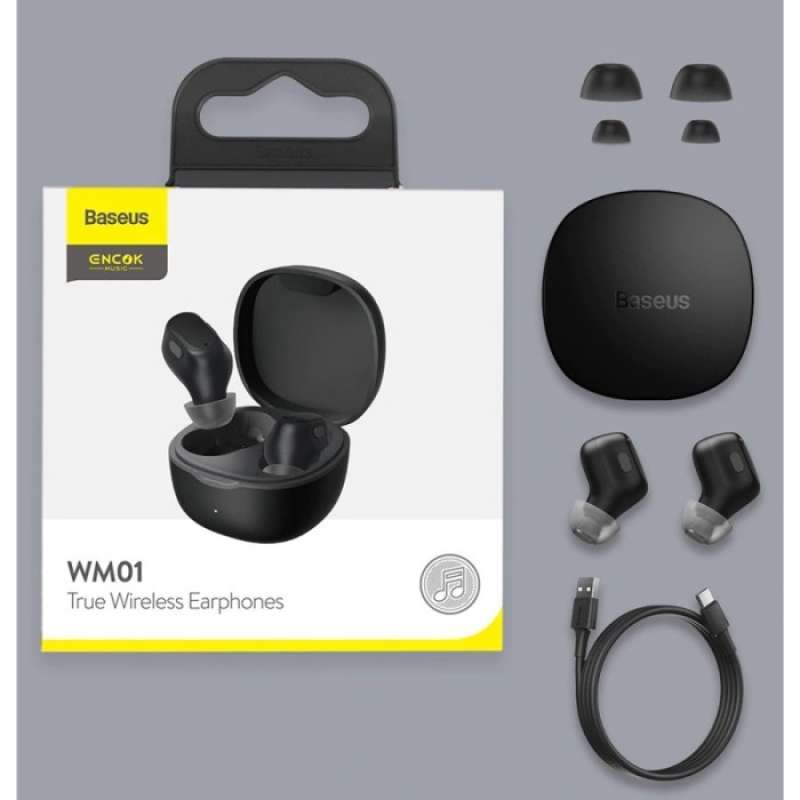 Promo Baseus Wm01 True Wireless Sound Bluetooth Earphone Tws Earbuds ...